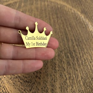 Tiara Crown Tags, Tiara Custom Acrylic Mirror Tag, Chocolate Name Tag ...