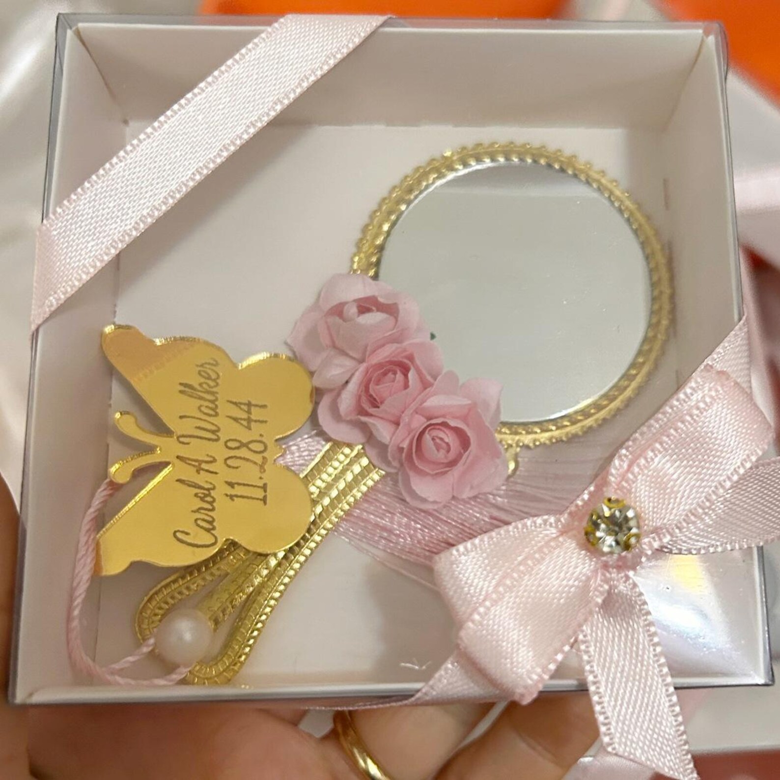Personalized Hand Mirror Favor: Quinceanera, Wedding, Shower Gift ...