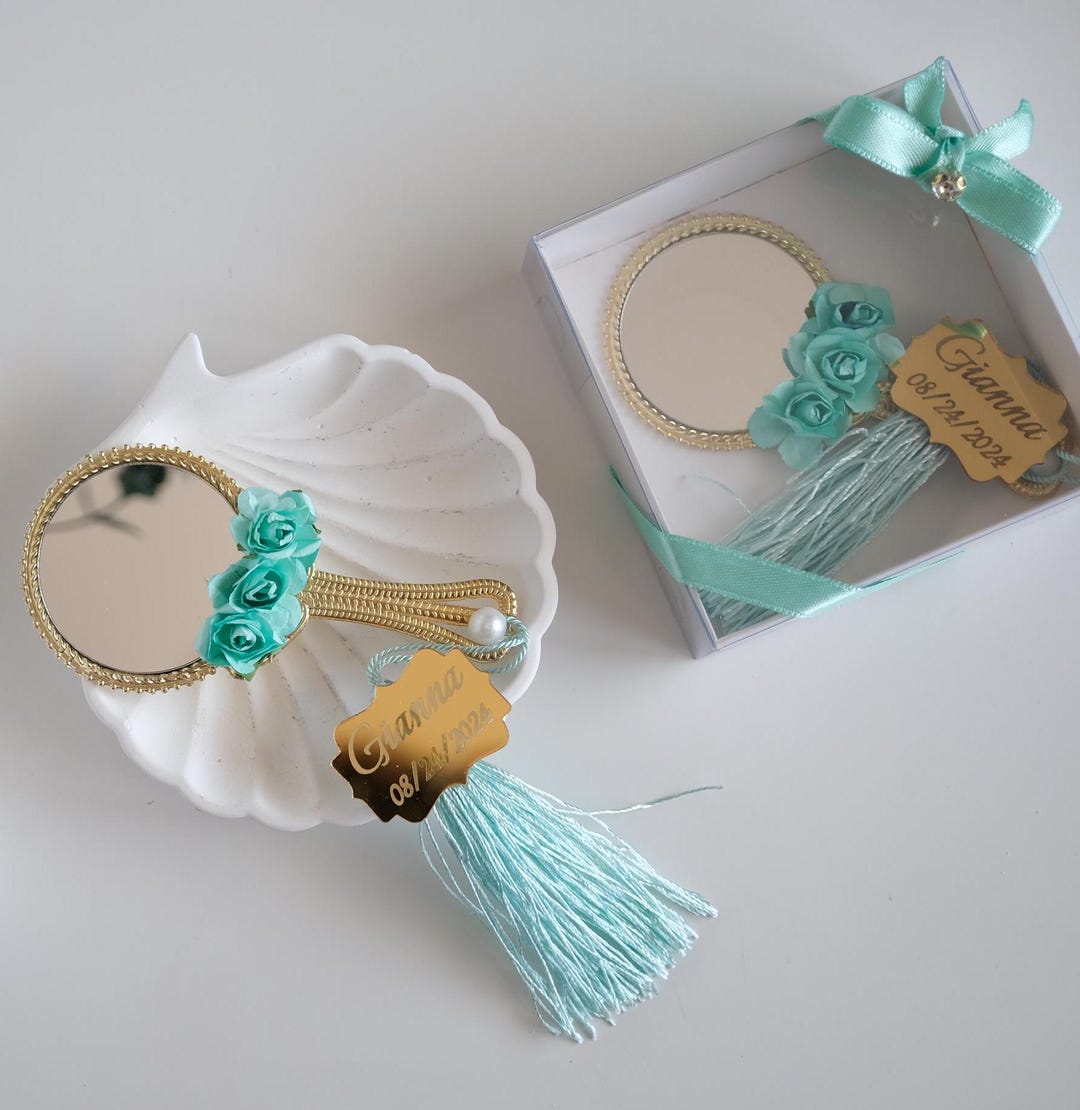 Bridal Shower Custom Mirror Favor With Box for Bridesmaids Custom ...
