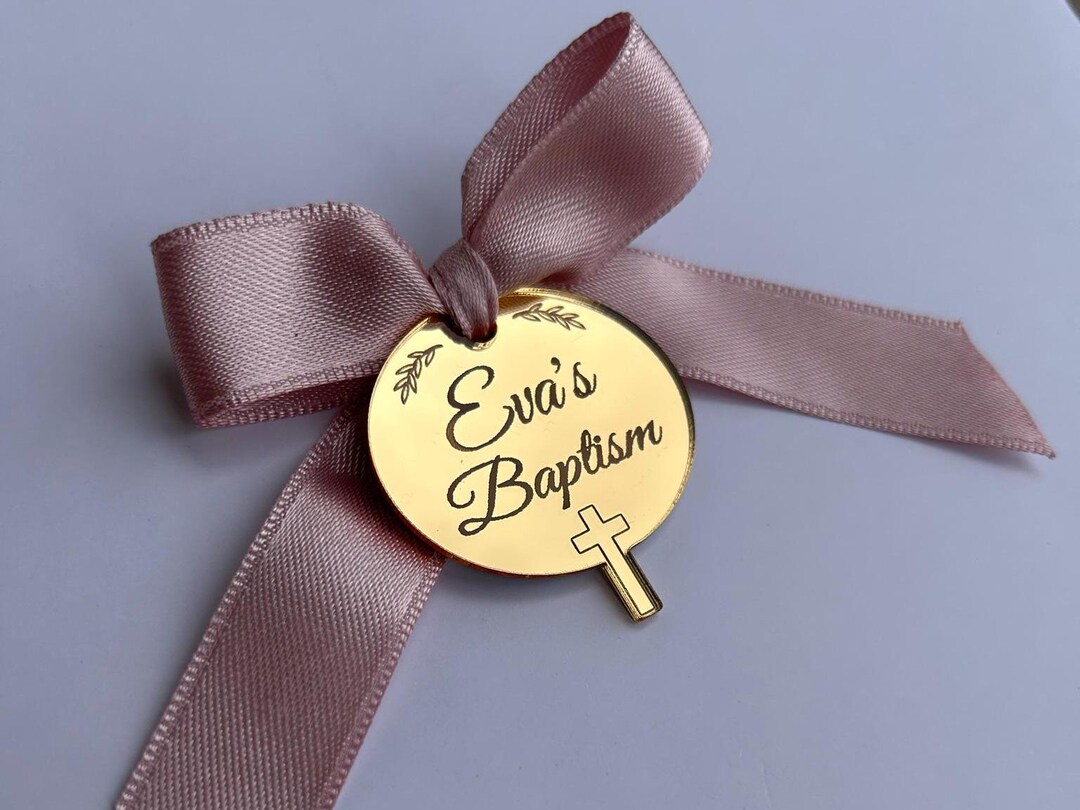Baptism Favor Tag,cross Acrylic Mirror Tag, Personalized Gold Tag, Mi ...