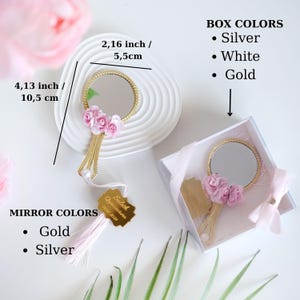 Red and Gold Birthday Favor, Personalized Metal Mirror Favor for Guest ...