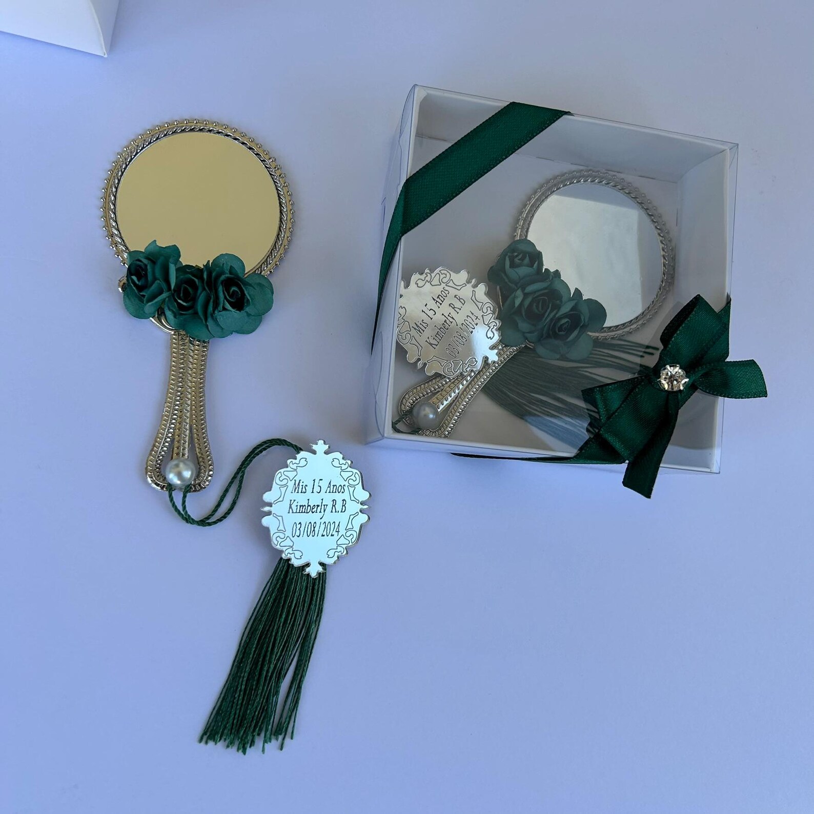 Personalized Hand Mirror Favor: Quinceanera, Wedding, Shower Gift ...