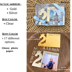 Second Birthday Luxury Photo Frame Magnets With Box, Silver Party Decor ...