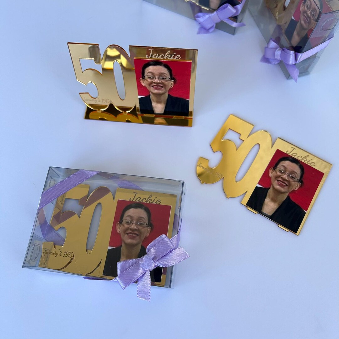 50th Birthday Photo Frame, Birthday Photo Magnet Gift, Picture Frame ...
