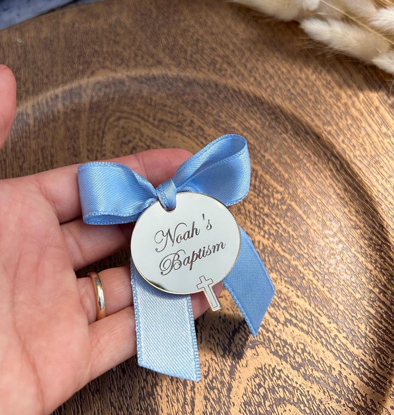Cross Acrylic Mirror Tag, Personalized Gold Tag, Custom Birthday Tag ...