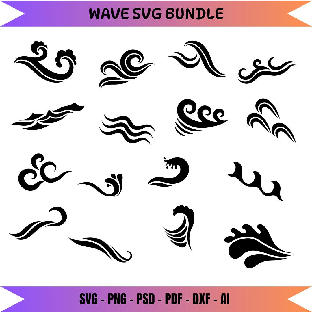 Wave Svg, Waves Svg, Wave Svg Bundle, Beach Svg, Ocean Svg, Water Svg ...