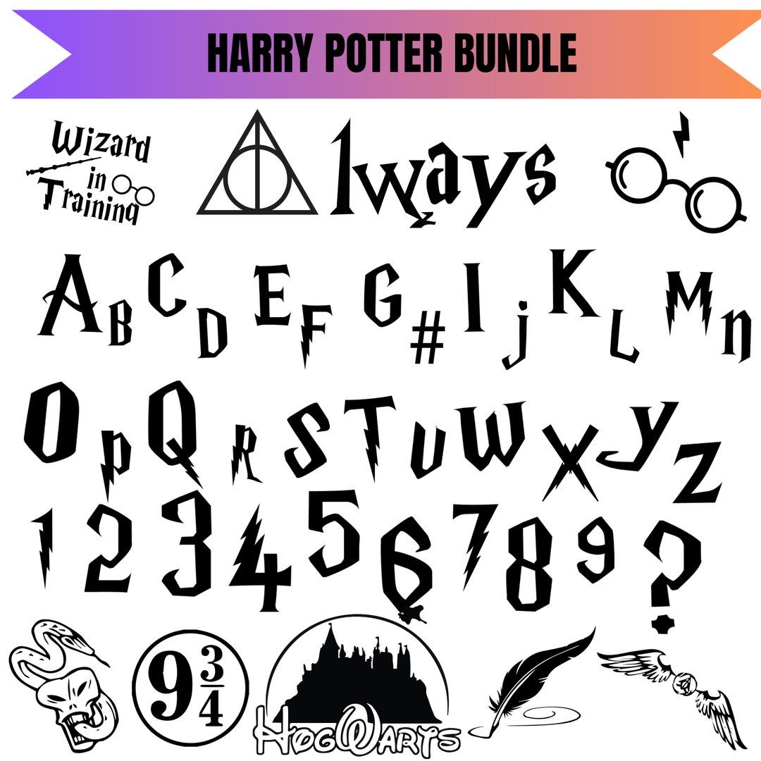 Potter Font SVG TTF, Wizard Font Svg, Magic Font Svg, Halloween Font ...