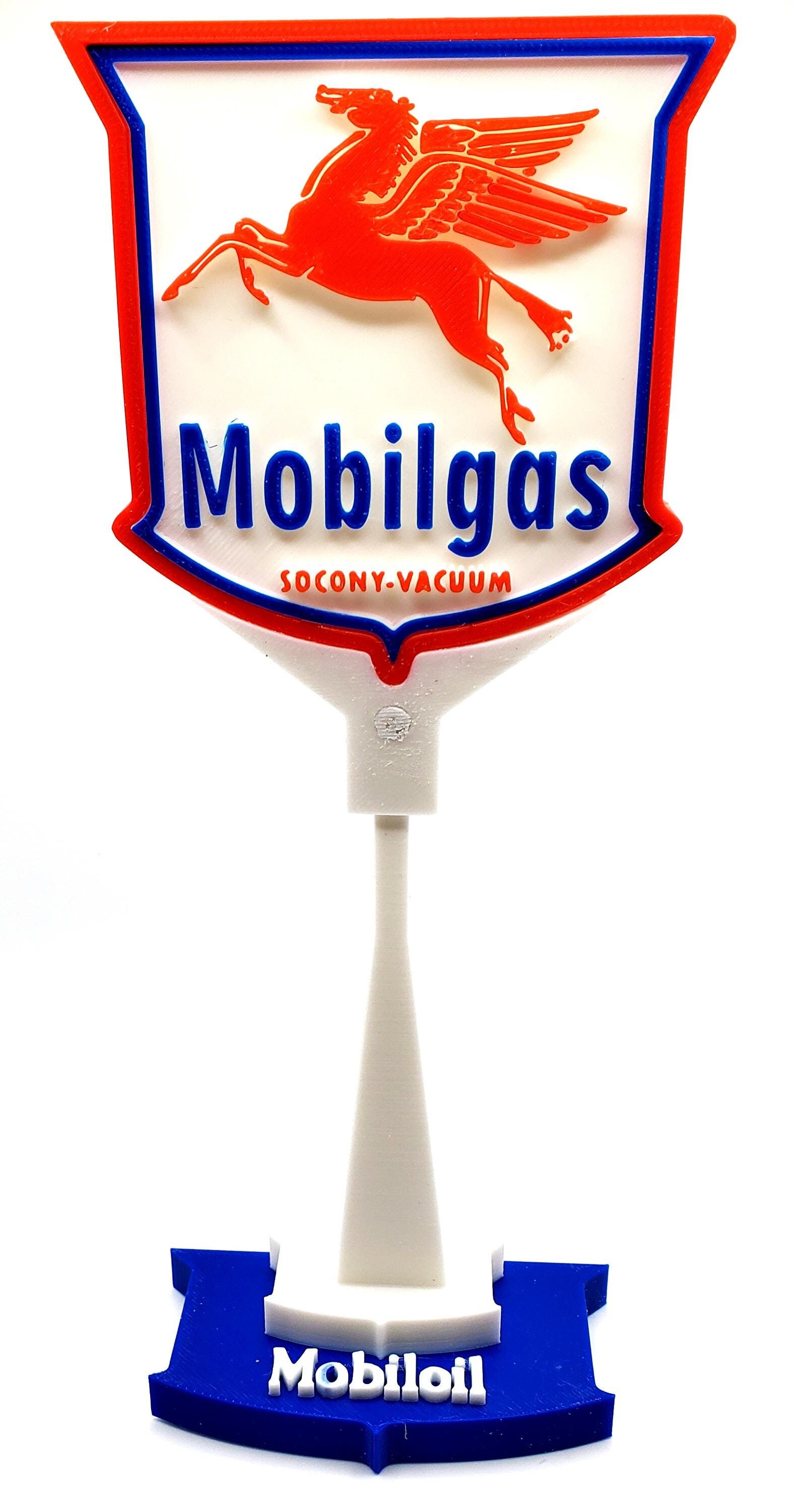 Vintage Mobil Oil Sign - Art Desk Table Stand - Etsy