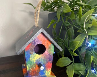 Birdhouse Hand Painted Decorative Ornament or Display Piece Cute as a ...