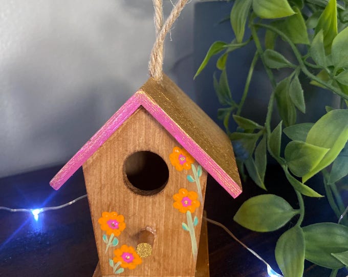 Birdhouse Hand Painted Decorative Ornament or Display Piece Cute as a ...