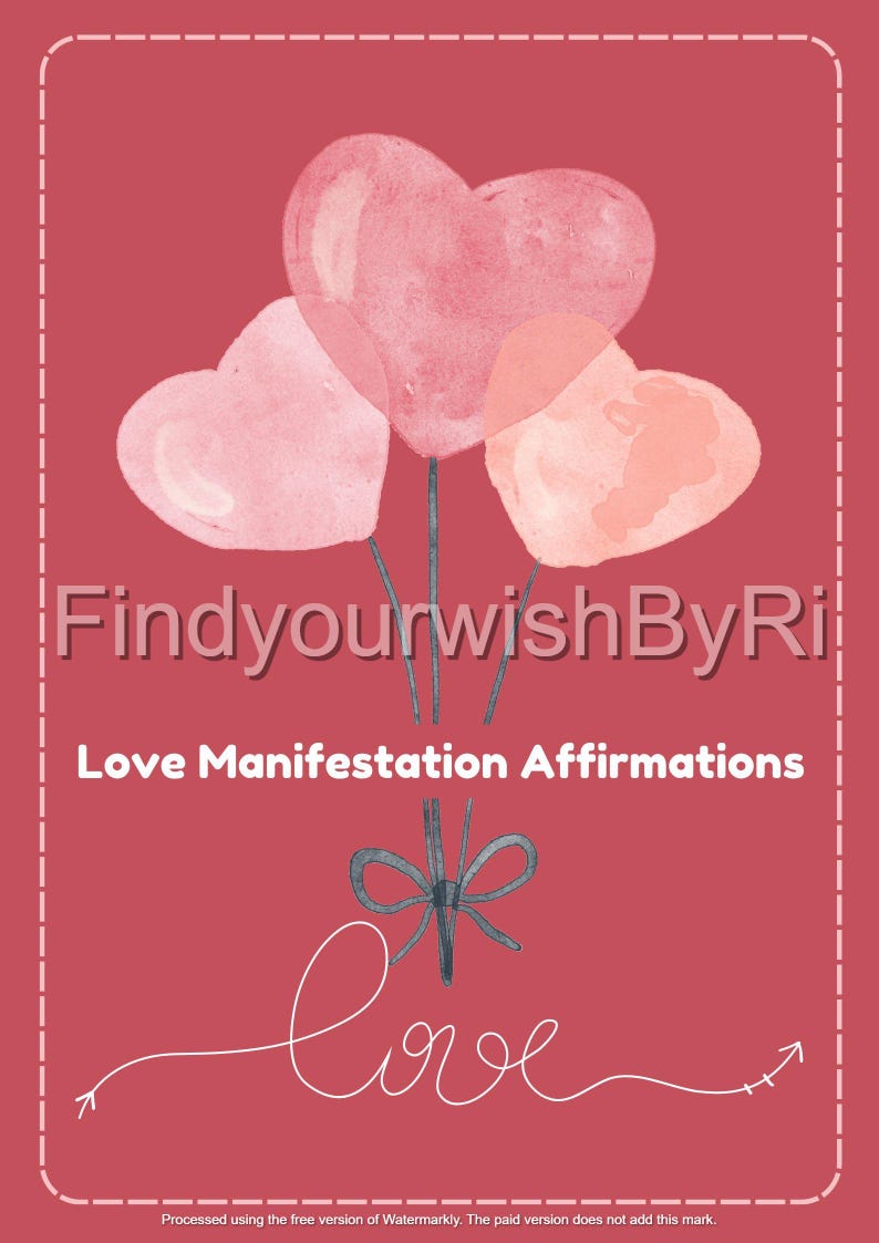 Affirmations for Manifesting Love and Your Dream Partner Poster - Etsy