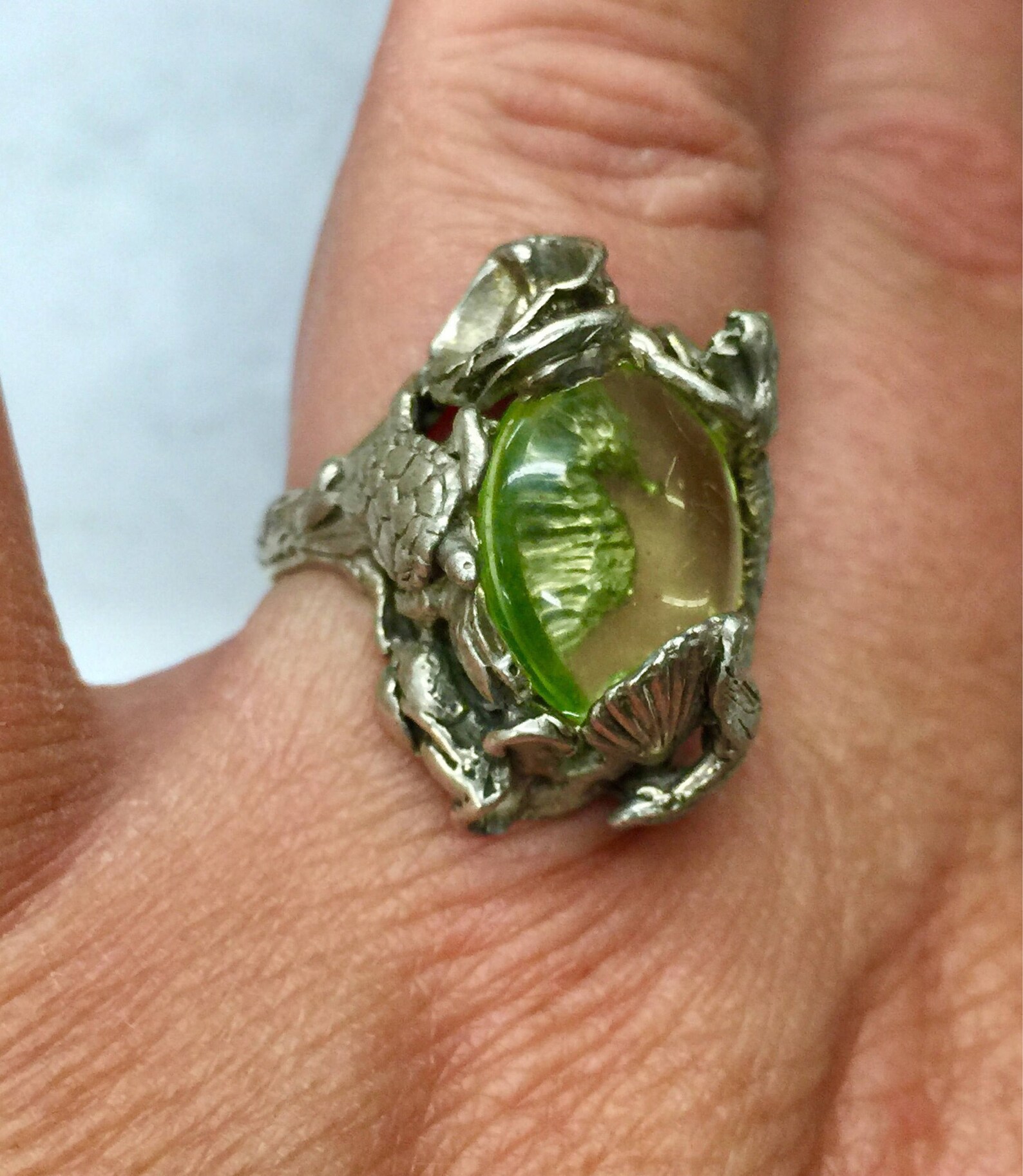 Nouveau Enchanted Mystical Magic Gazing Pool Mermaid Ring Sea Horse ...