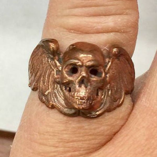 Winged Skull Ring - Etsy