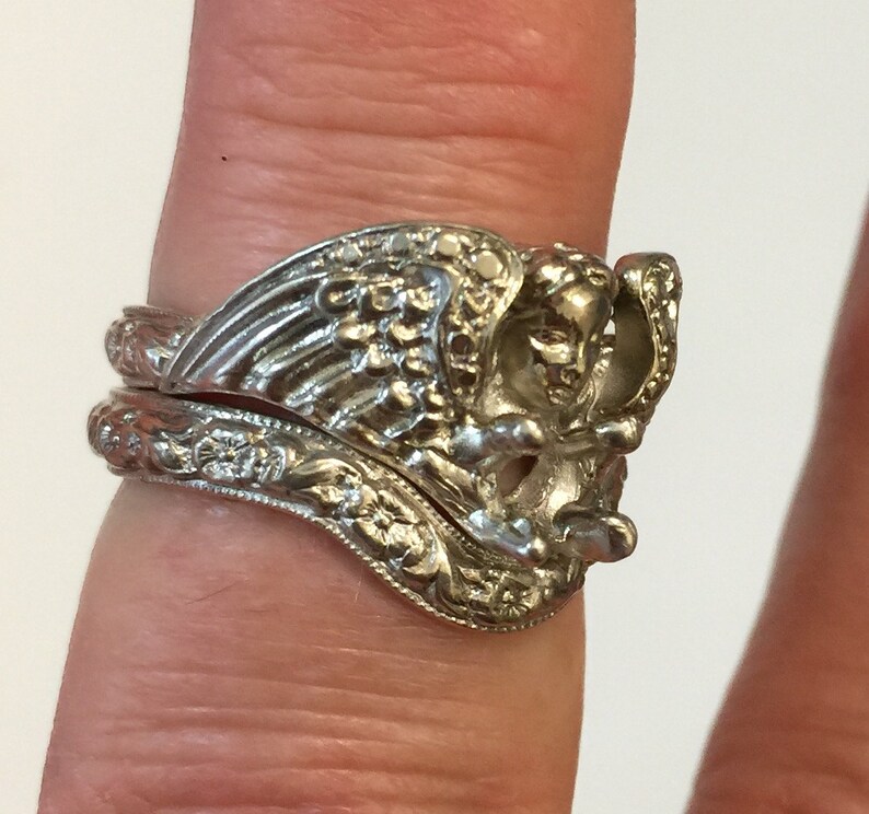 Heavenly Praying Victorian Angel Wedding Bridal Set Silver Renaissance ...