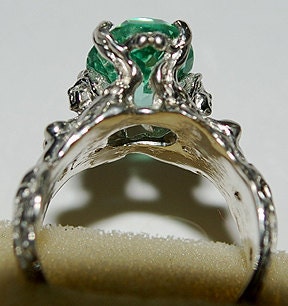 Art Nouveau Style, Aqua Uranium Vaseline Glass Glowing Maiden Caryatid ...