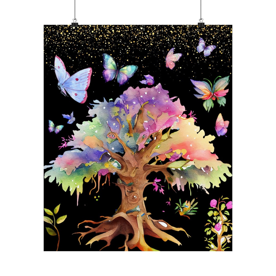Colorful Tree Poster - Etsy