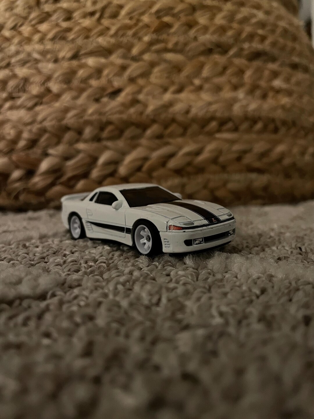 Mitsubishi 3000GT VR4 Custom Hot Wheels. Costom White Rims. Stanced Hot ...