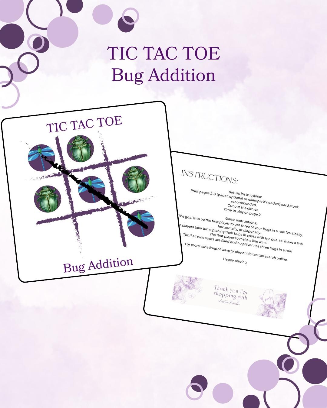 Printable Tic Tac Toe: Bug Edition - Etsy