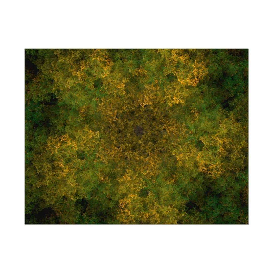 Evergreen and Tamarack Trees Abstract Fractal Forest Matte Watercolor ...