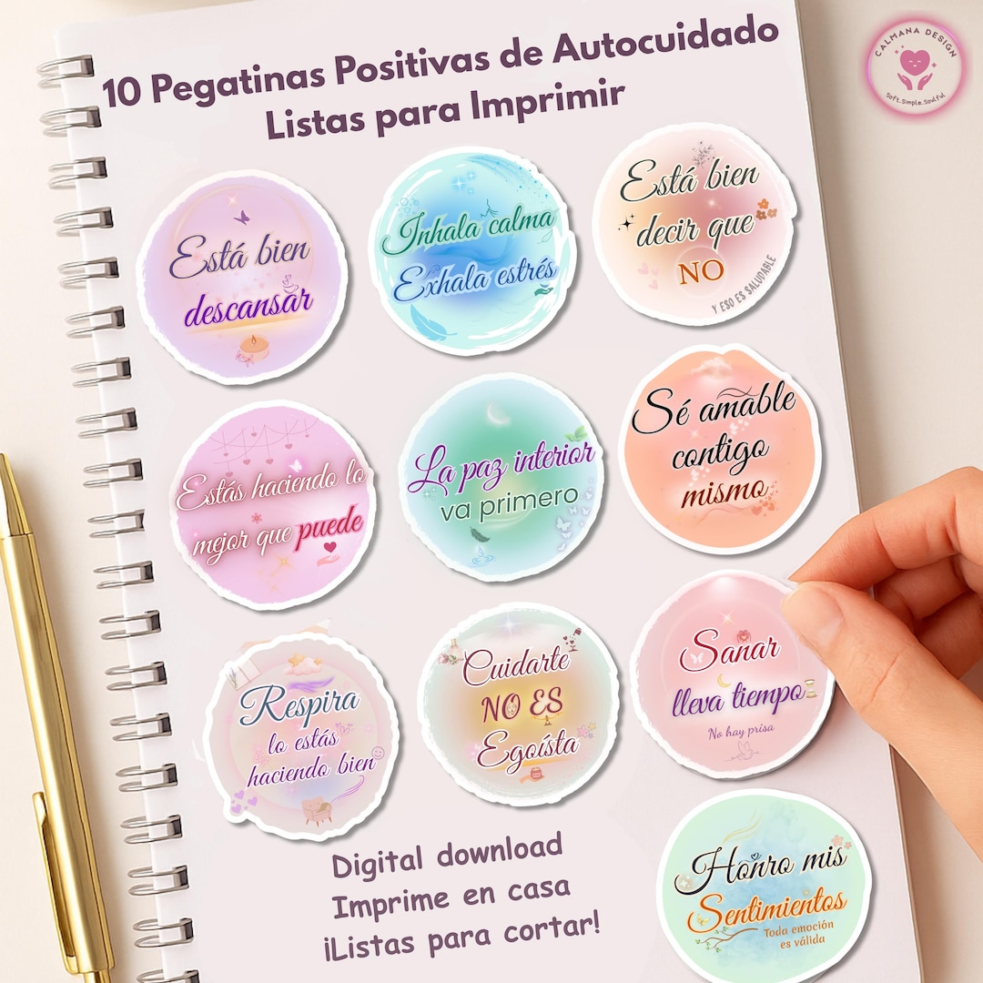 10 Positive Affirmations in Spanish – Self-care Printable Stickers ...