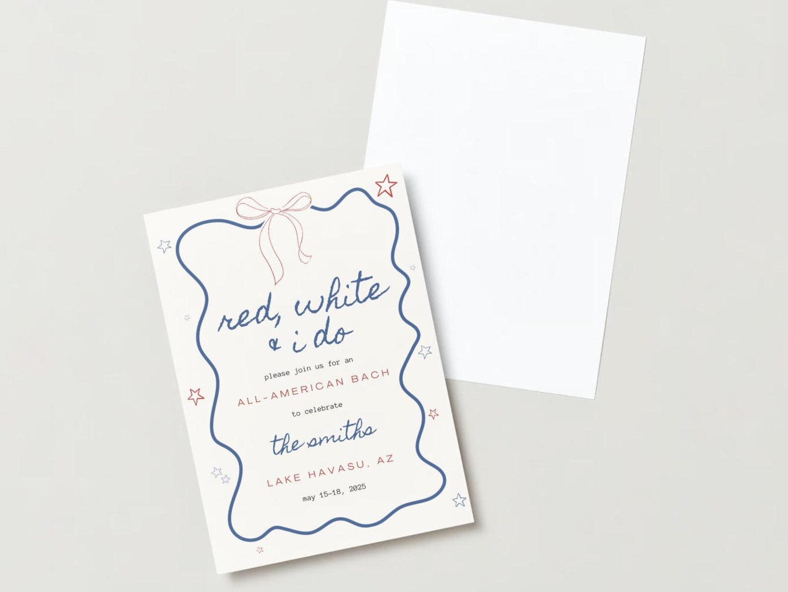 Red, White & I Do Bachelorette Weekend Invitation Template - Etsy