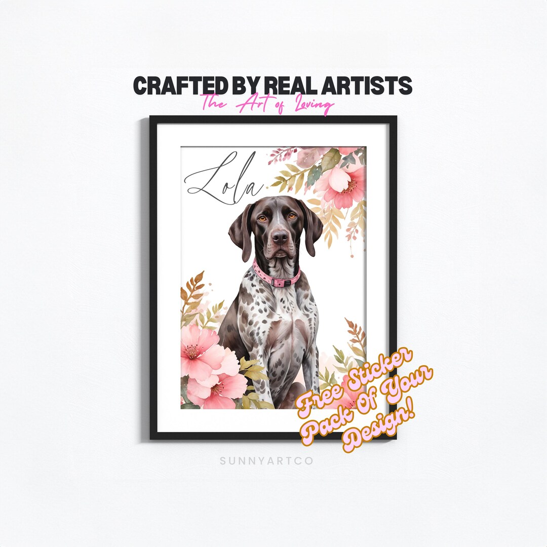 Bespoke Pet Portrait Print – Digital Floral Portrait From Your Pet's ...