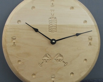 Chip Carved Darkstained Clock. - Etsy