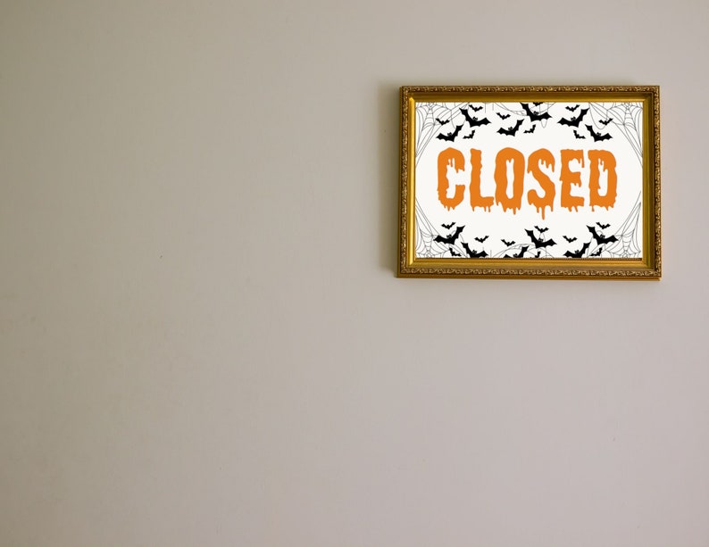 Halloween Themed Open & Closed Signs for Businesses - 2 JPG 11x8.5 ...