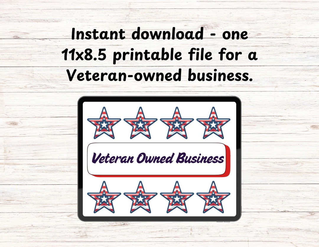 Veteran Owned Business Sign - Digital Download of One 11x8.5 JPG File ...