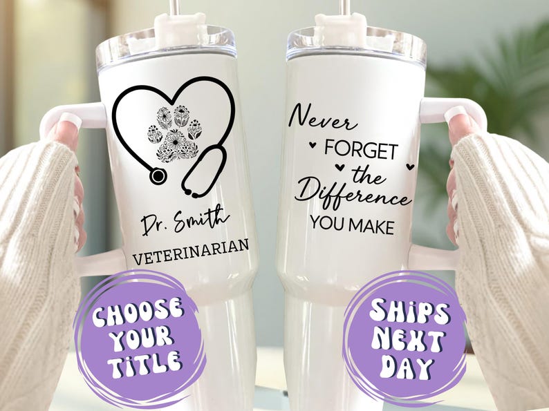 Personalized Veterinarian Tumbler Gift for Veterinarian Vet Tech ...