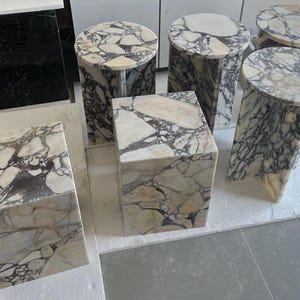 Calacatta Viola Marble Side Table - Etsy