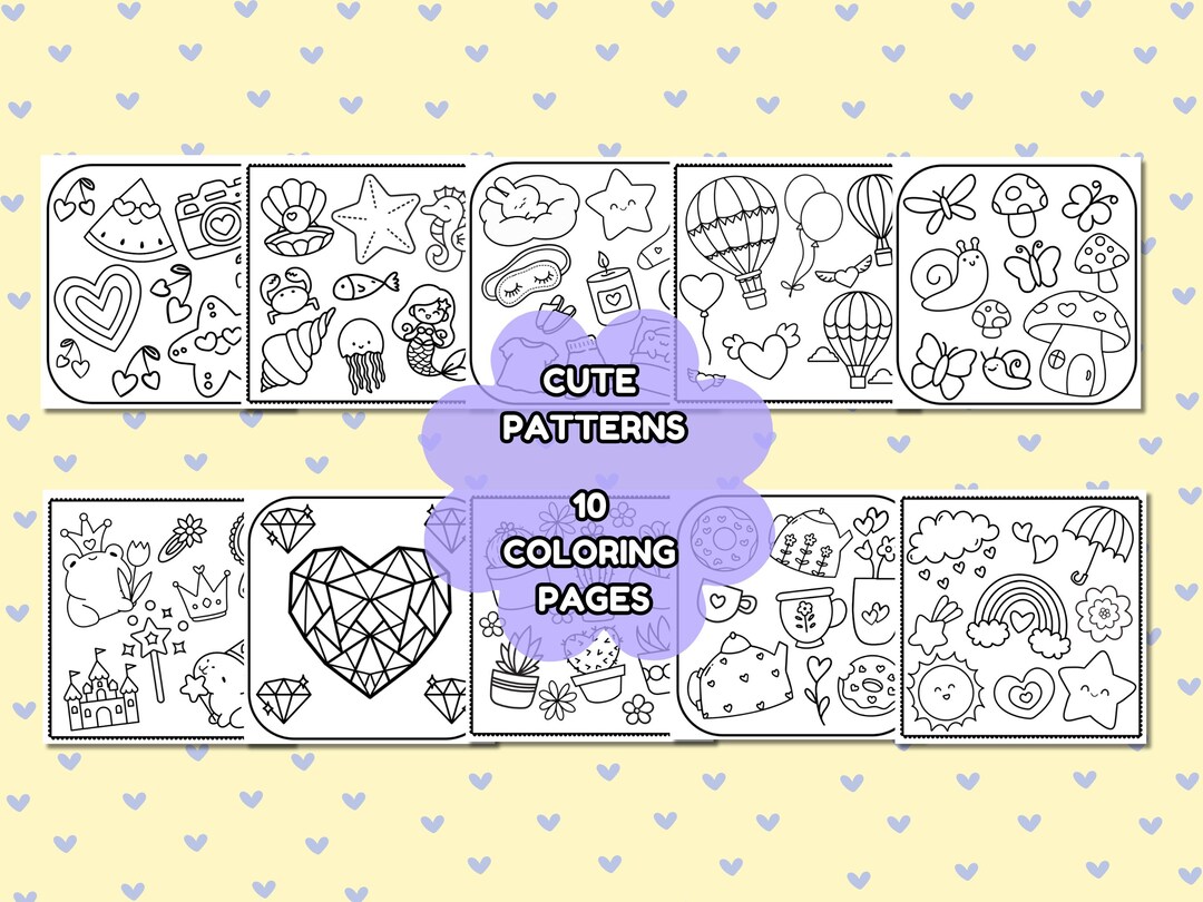Cute Coloring Pages, Bold and Easy Designs for Relaxation, Comfy ...
