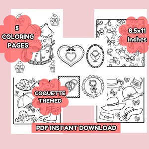 Coquette Coloring Pages: Bold & Easy Patterns (digital Download) - Etsy