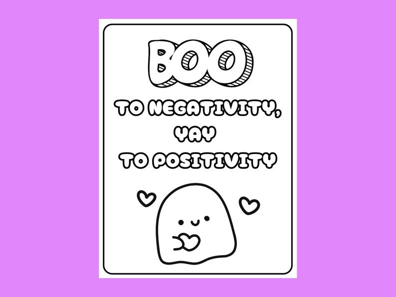 Halloween Coloring Pages Positive Affirmation and Mental Health Bold ...