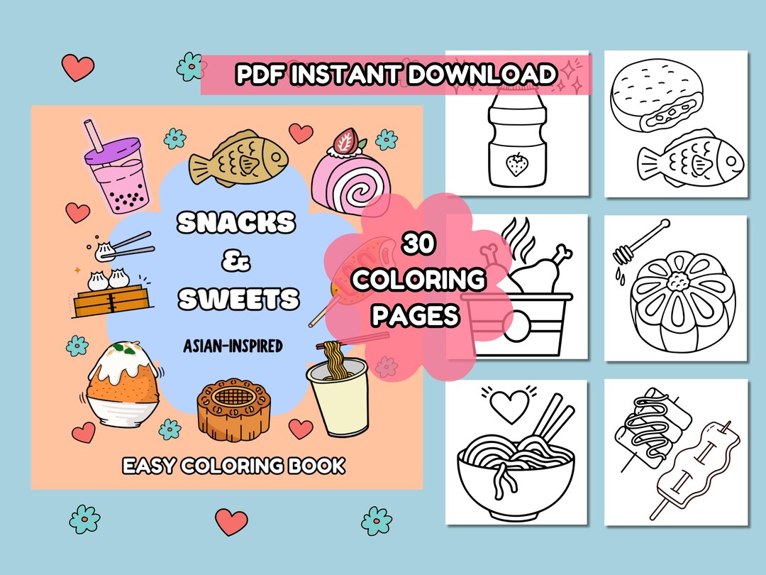 Snacks and Sweets Coloring Pages Food and Snack Bold and Easy Coloring ...