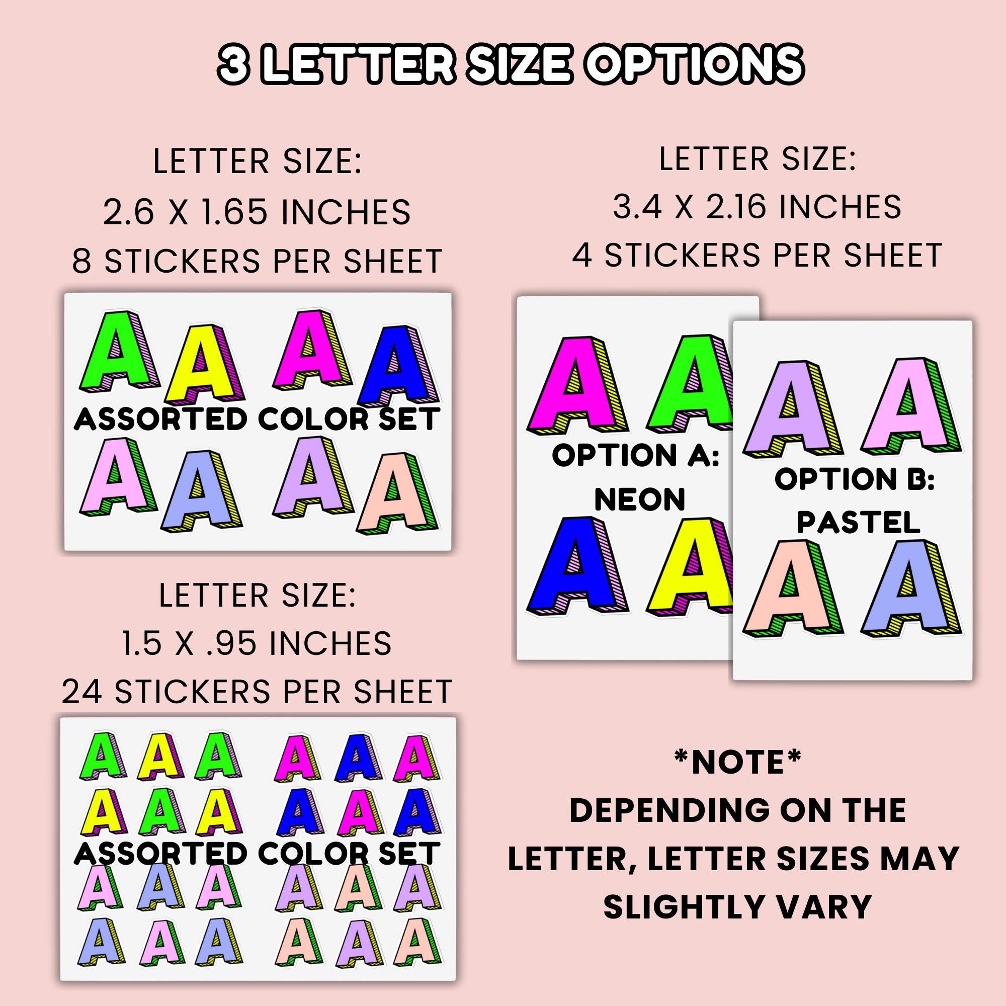 Alphabet Sticker Sheet , Vinyl Alphabet Stickers, Individual Letters ...