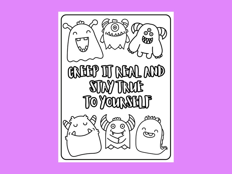 Halloween Coloring Pages Positive Affirmation and Mental Health Bold ...