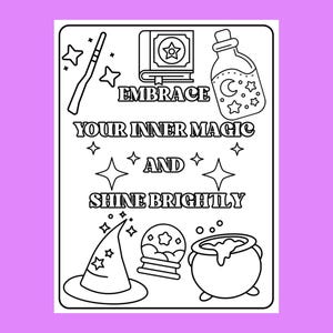 Halloween Coloring Pages Positive Affirmation and Mental Health Bold ...