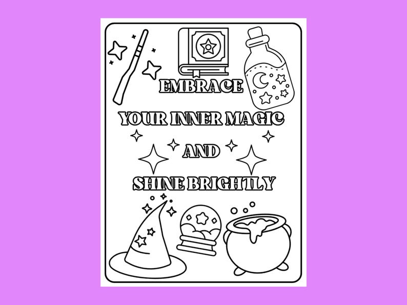 Halloween Coloring Pages Positive Affirmation and Mental Health Bold ...