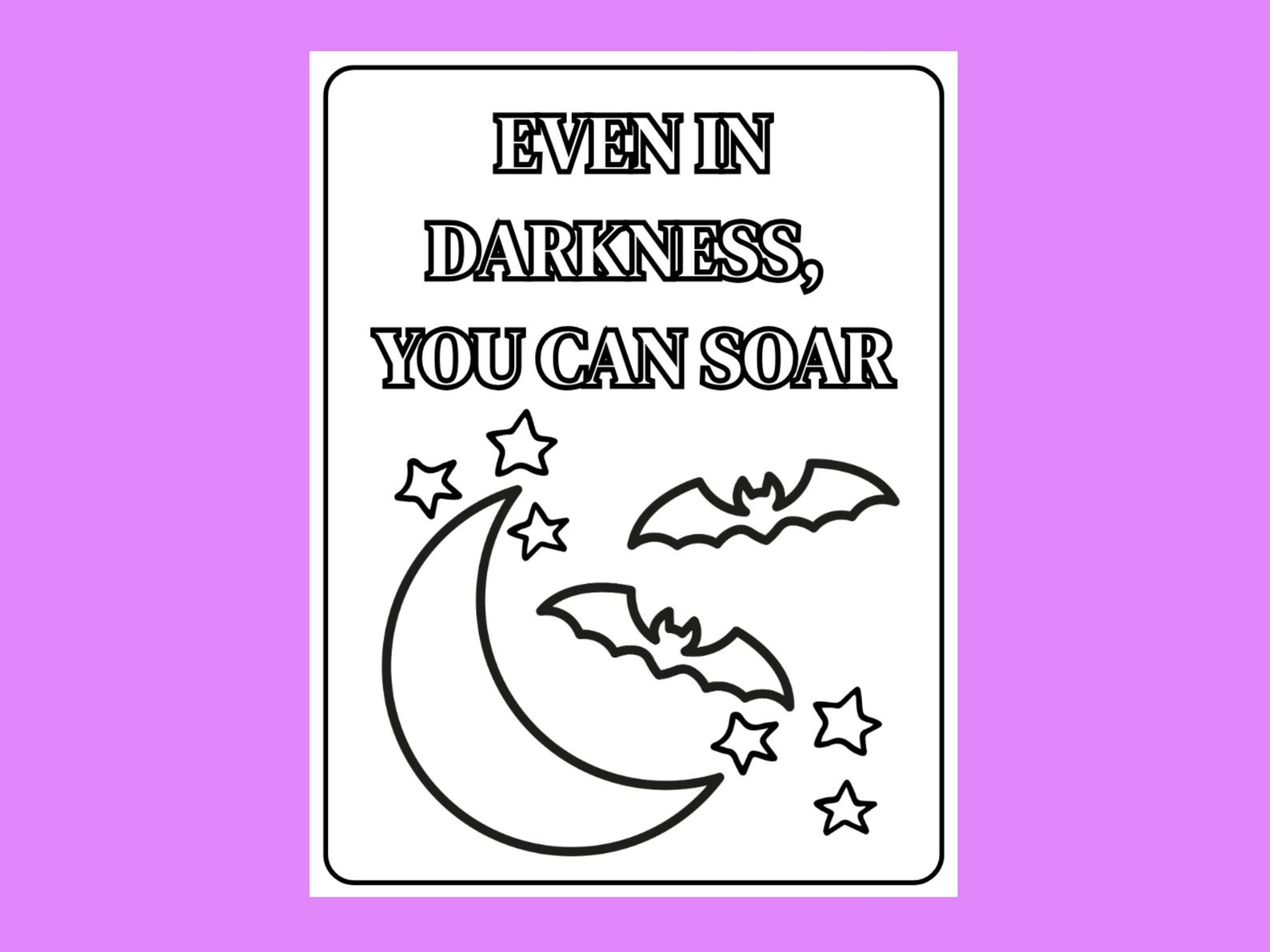 Halloween Coloring Pages Positive Affirmation and Mental Health Bold ...