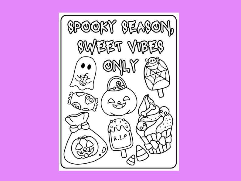 Halloween Coloring Pages Positive Affirmation and Mental Health Bold ...