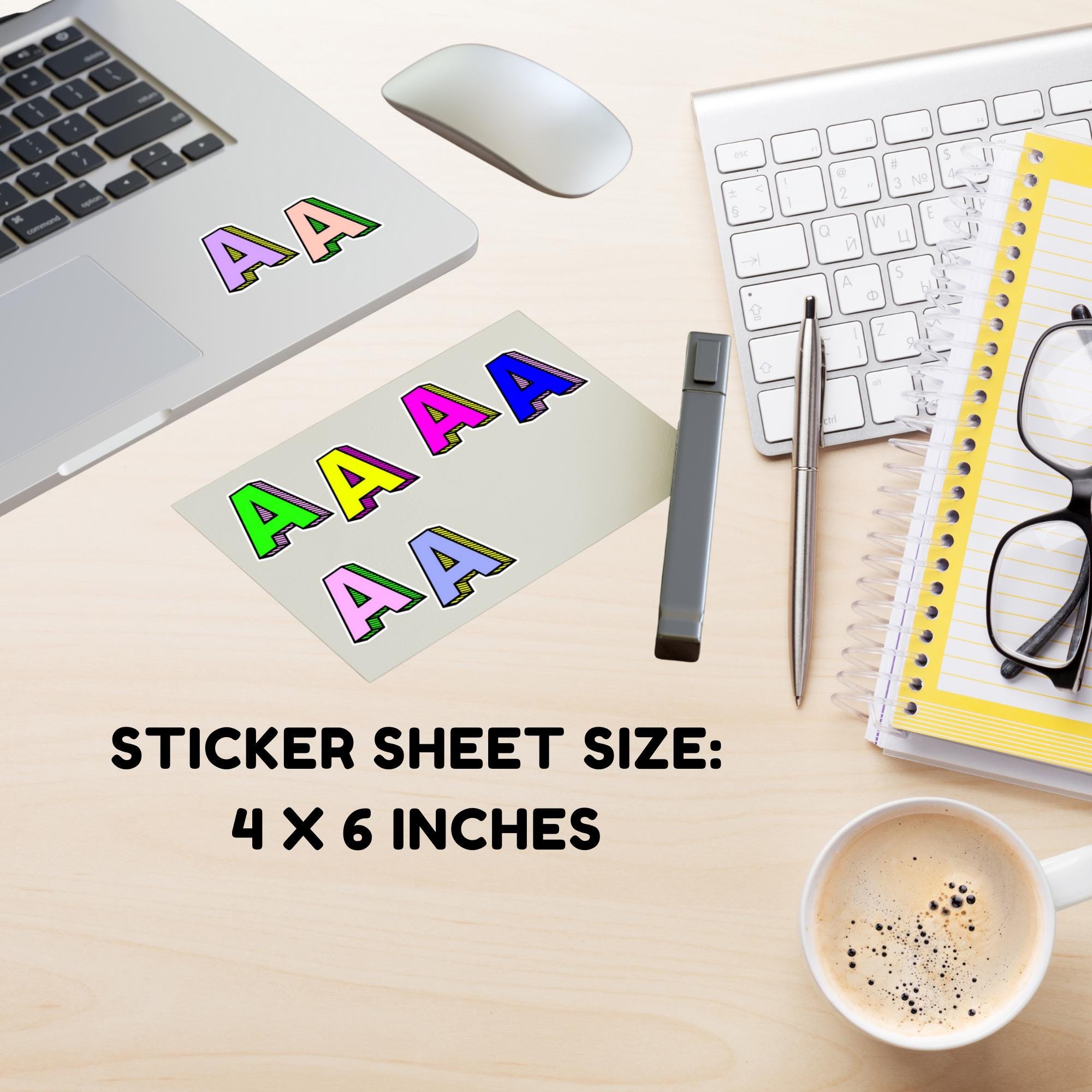 Alphabet Sticker Sheet , Vinyl Alphabet Stickers, Individual Letters ...