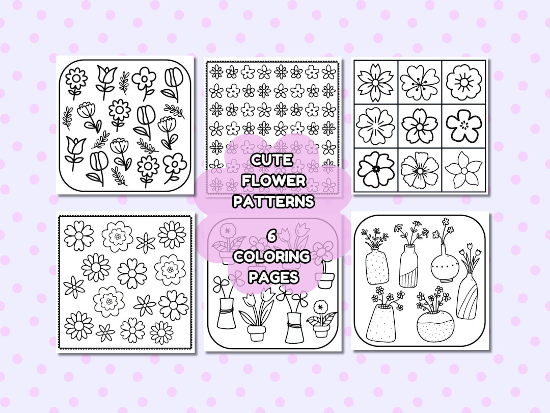 Cute Coloring Pages, Bold and Easy Designs for Relaxation, Spring ...