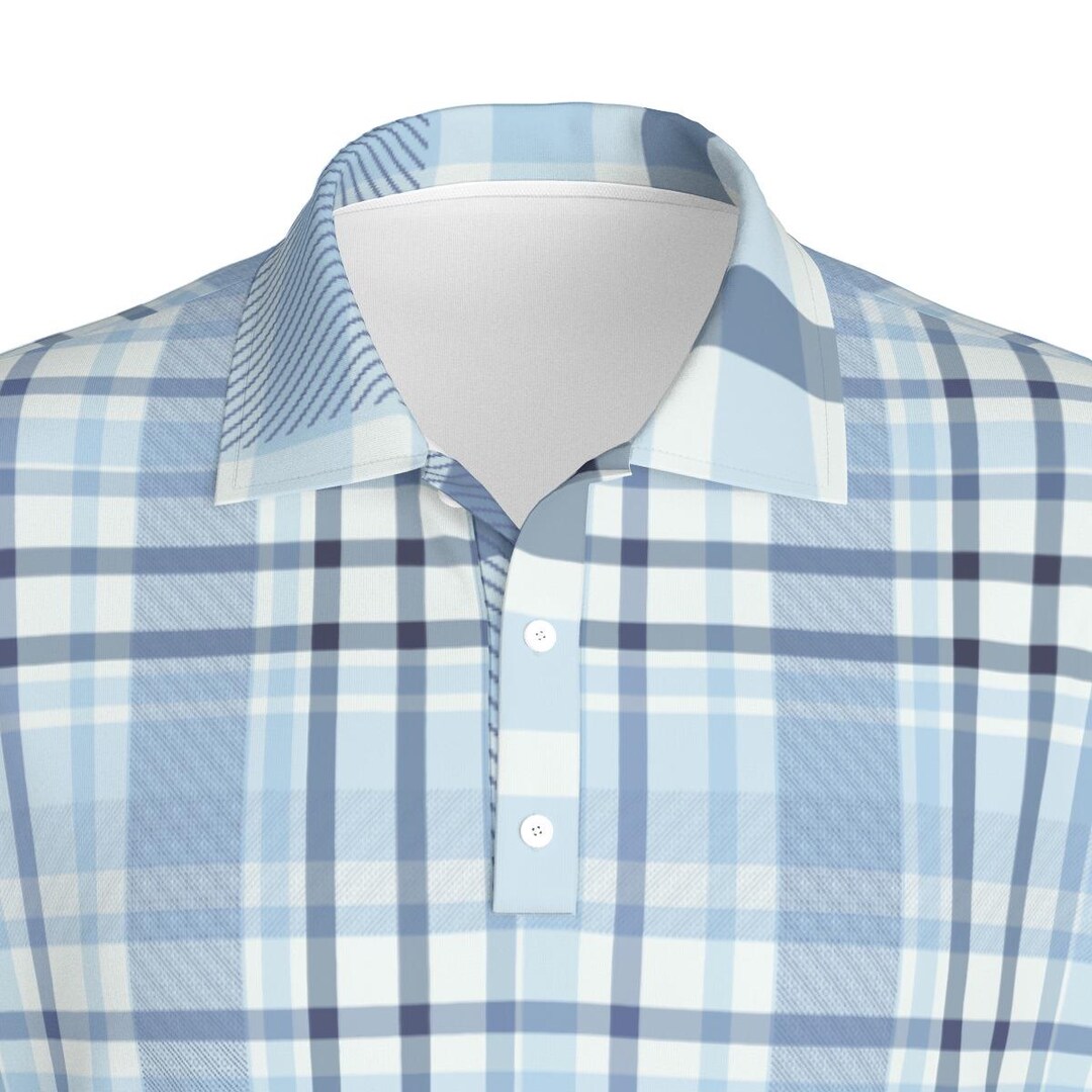 UNC Chapel Hill Plaid Golf Polo Shirt | Carolina Blue Plaid Athletic ...