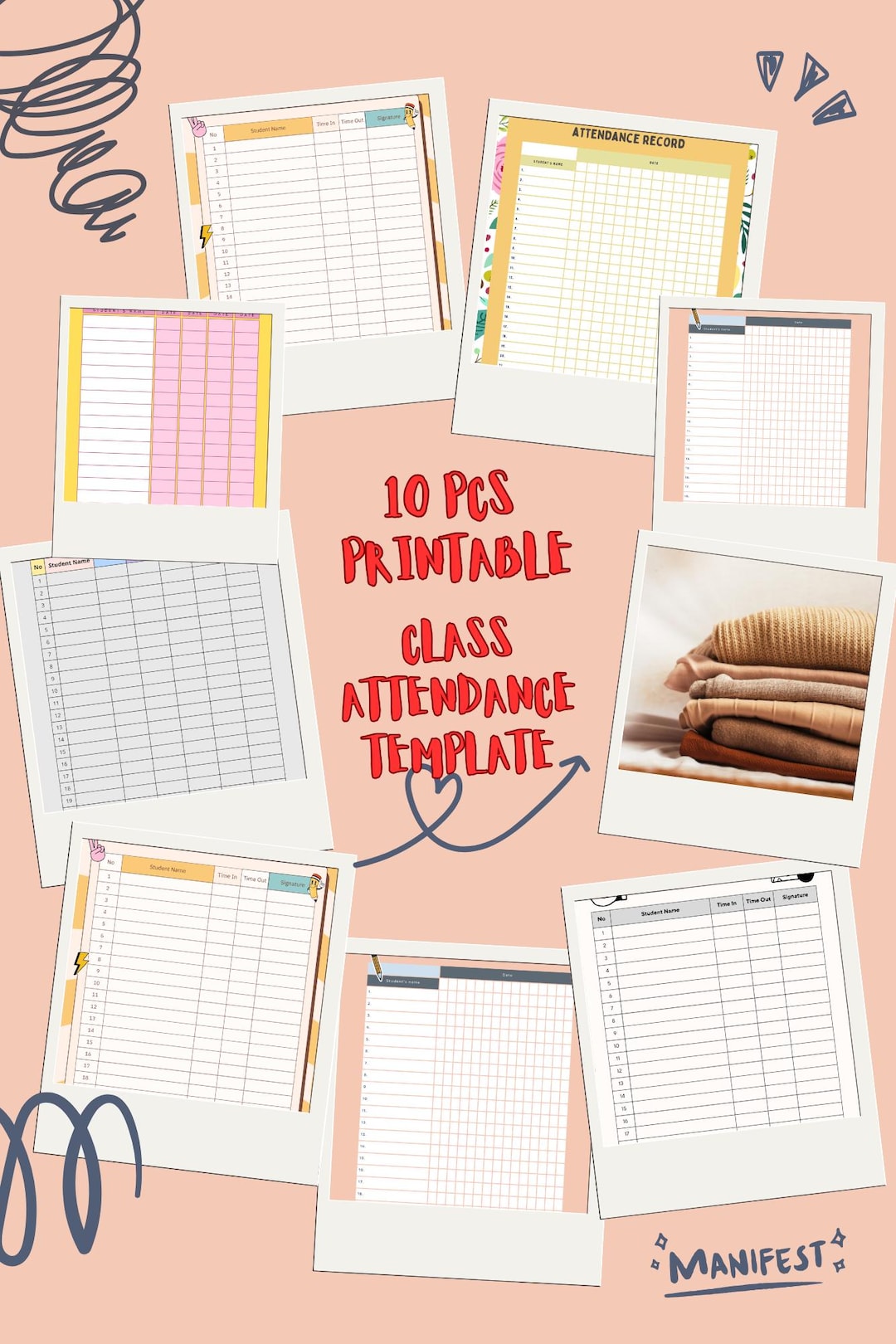 Class Attendance Template | Digital Download | Printable Attendance ...
