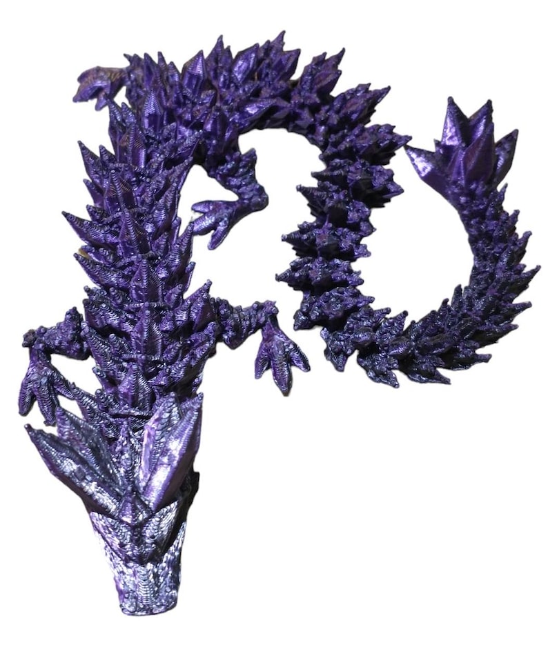 3D Printed Articulating Crystal Dragon - Etsy