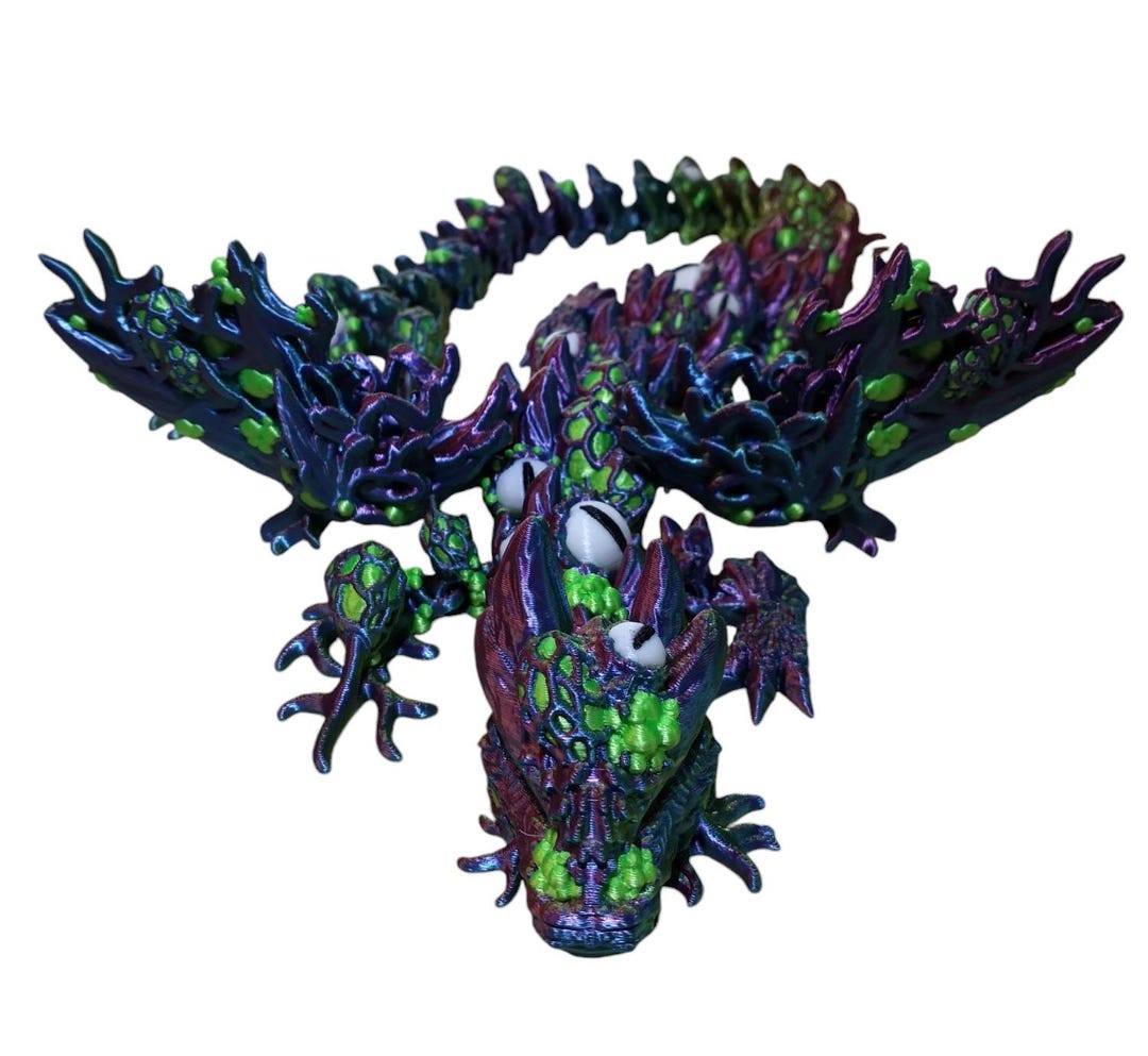 Infested Dragon Articulating 3D Printed Figurine - Etsy UK
