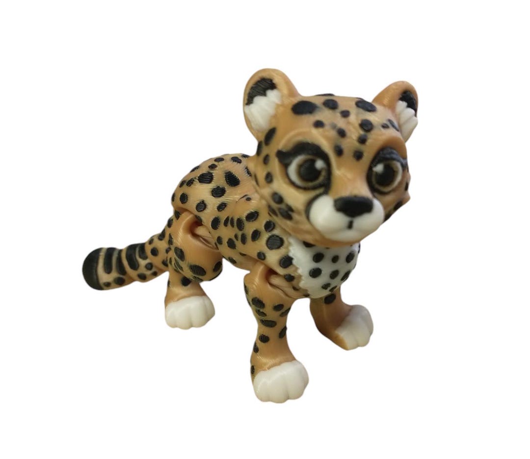 Cheetah Articulating 3D Printed Figurine - Etsy
