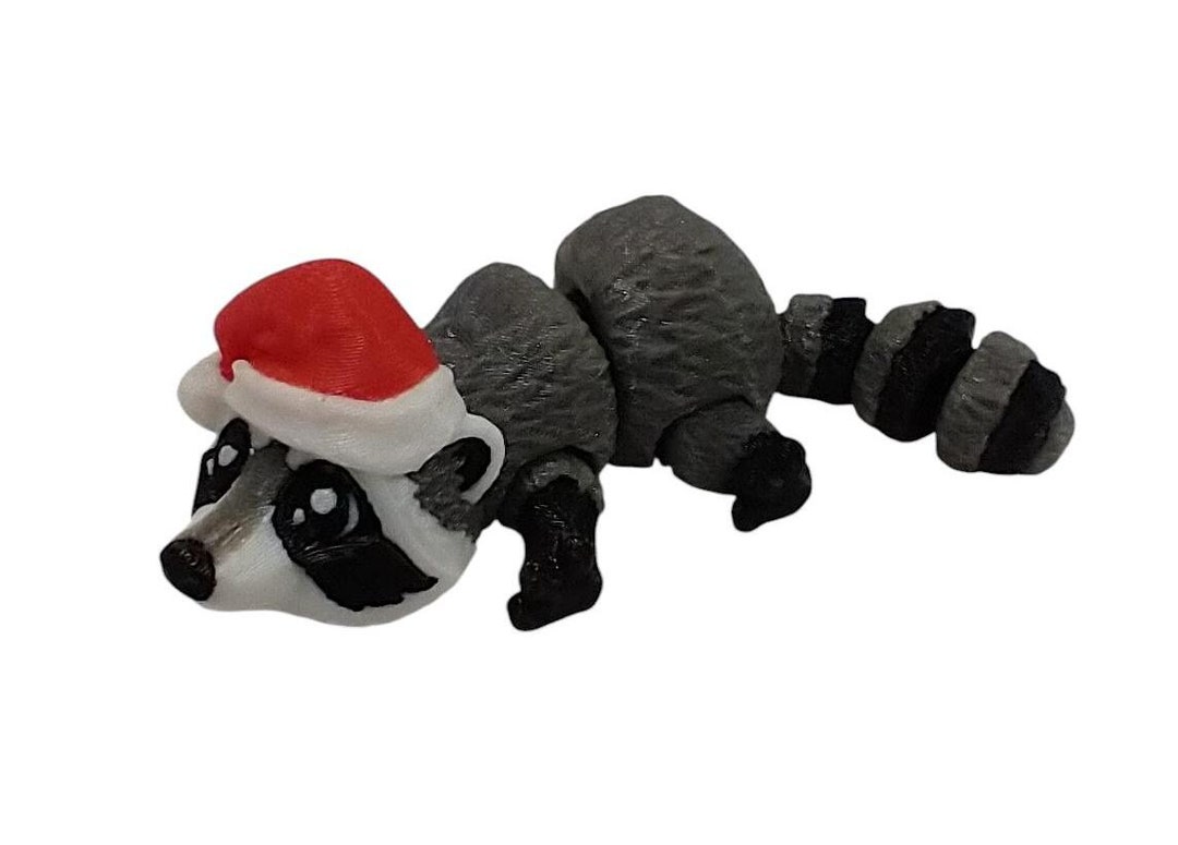 Santa Raccoon 3D Printed Articulating Figurine - Etsy