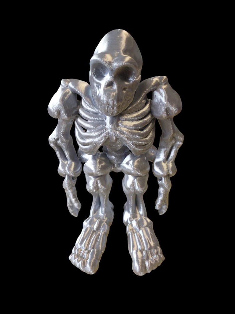 3D Printed Articulating Bigfoot Skeleton Figurine - Etsy